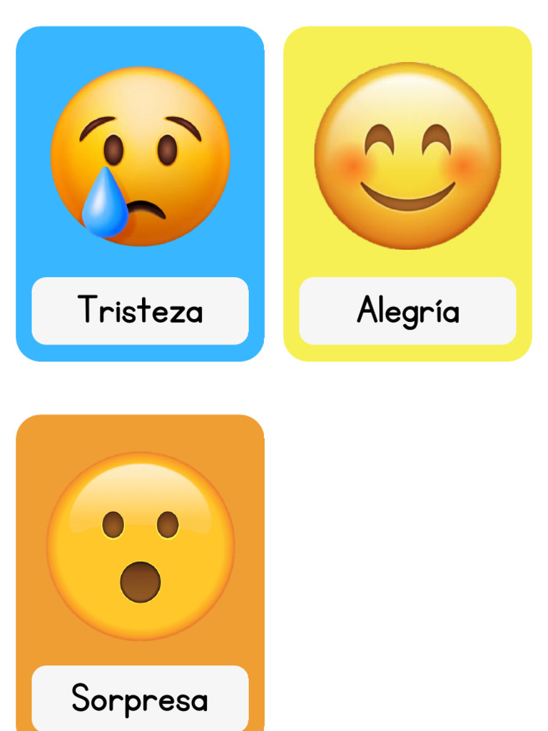 Tarjetas Educativas de Las Emociones Ilustrado Colorido | PDF