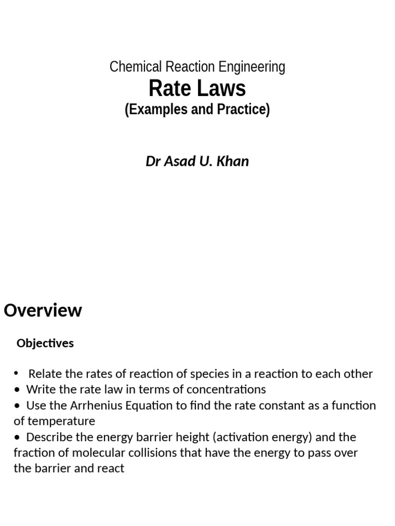 5-Rate Laws | PDF | Reaction Rate | Activation Energy