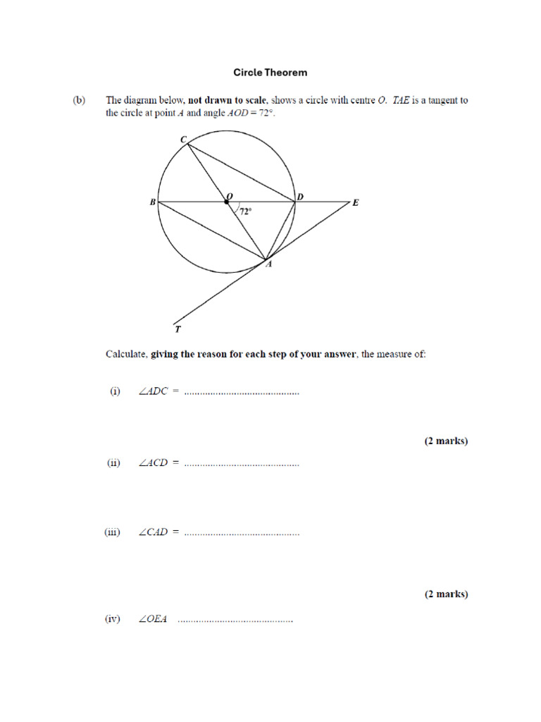 Circle Theorem | PDF