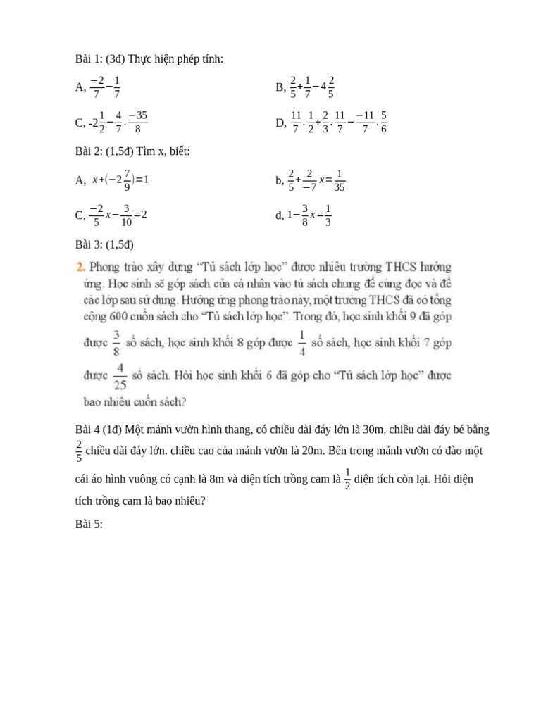 đề gk2 toán 6 | PDF