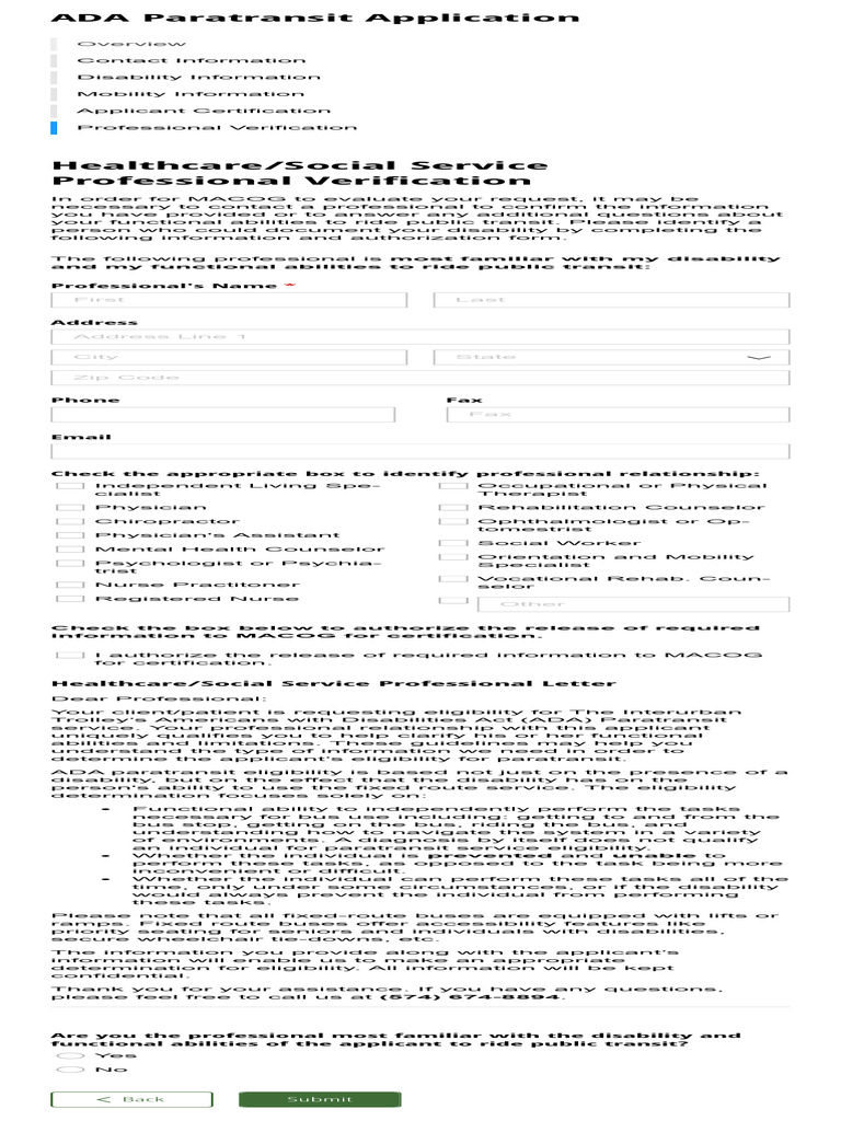 ADA Paratransit Application Process | PDF | Bus | Americans With ...