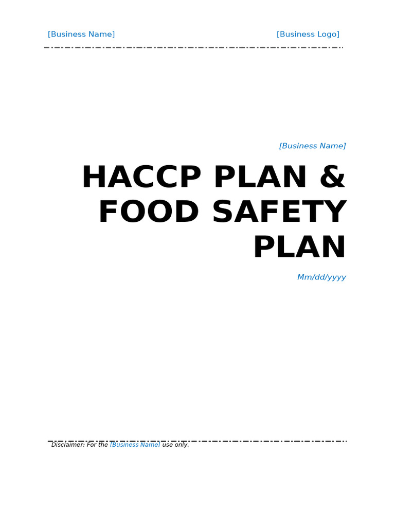 Template Food Safety Plan | PDF | Hazards | Safety