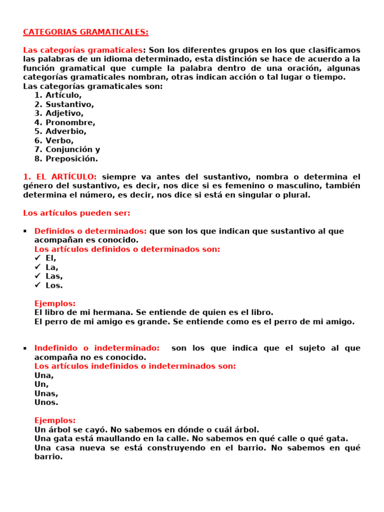 TEMATICAAESTUDIARLASCATEGORIASGRAMATICALES | PDF | Adverbio | Adjetivo