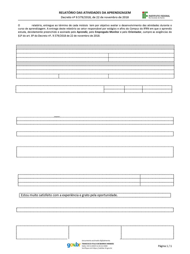 Relatorio Wigna Assinado | PDF | Aprendizado