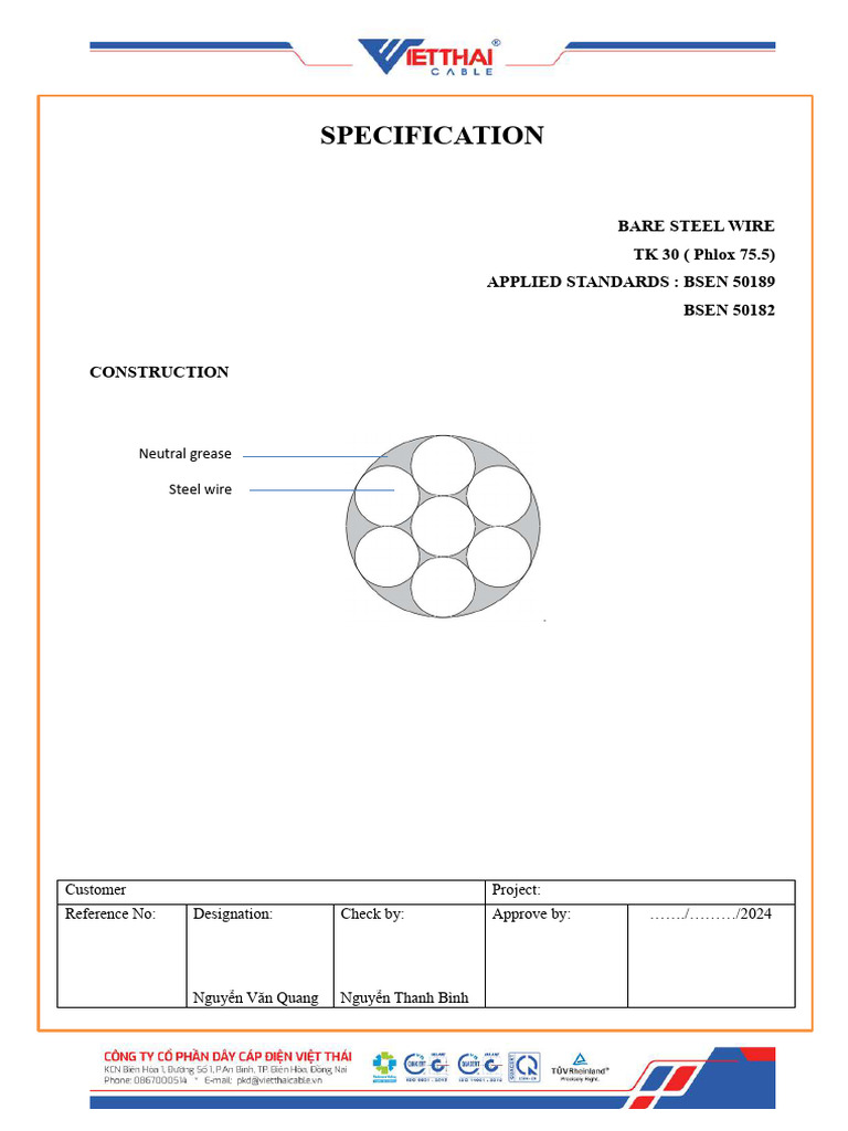 TK 30 Bare Steel Wire Specification | PDF