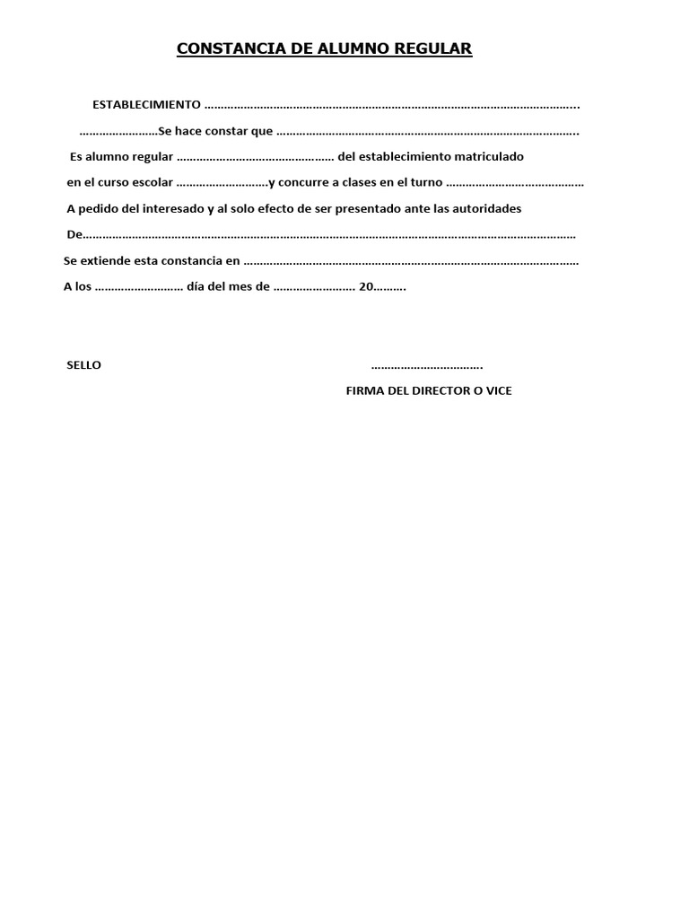 Constancia de Alumno Regular | PDF