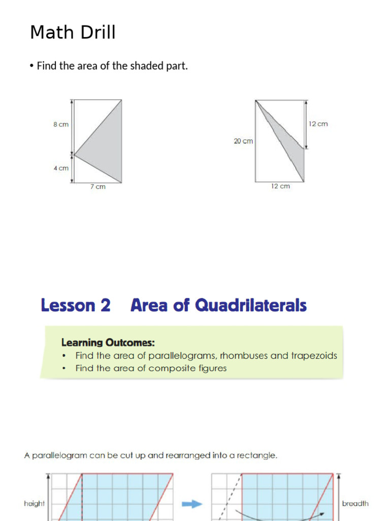 Area of Quadrilaterals | PDF