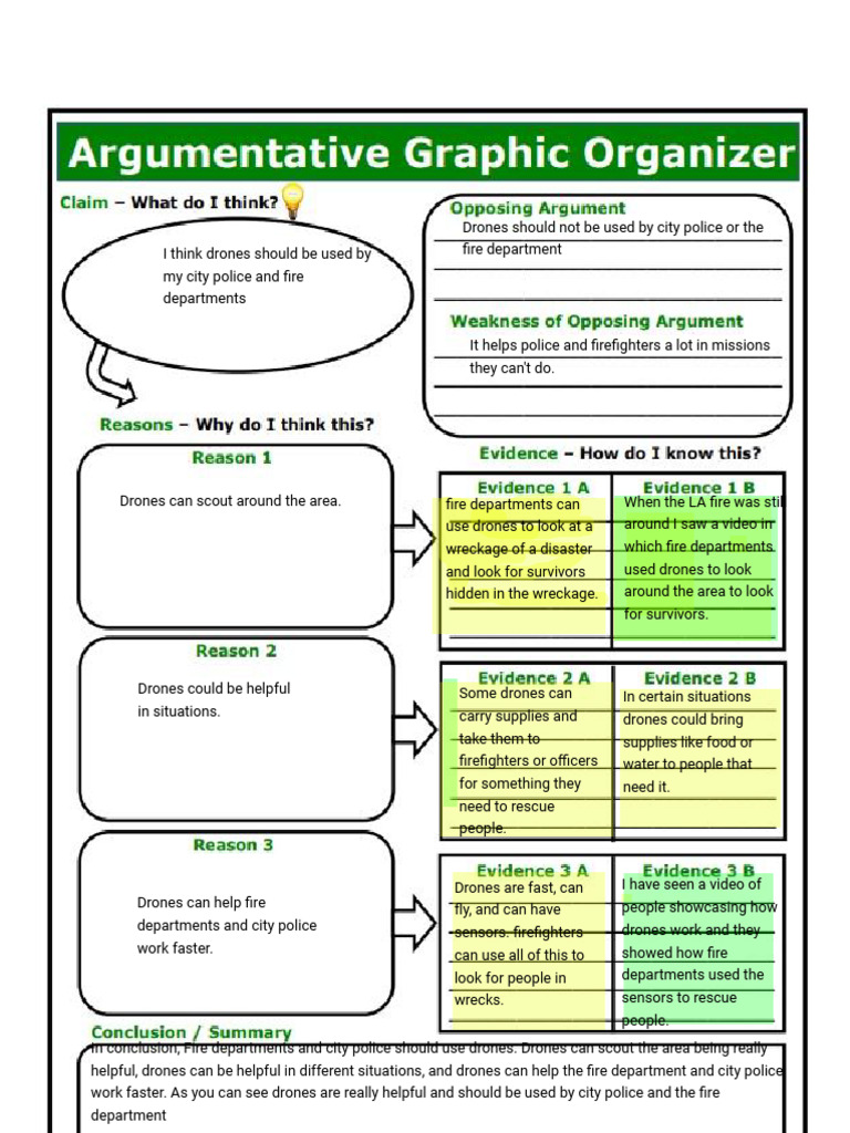 Alexander Yepez Camacho - (Template) Argument Graphic Organizer | PDF ...