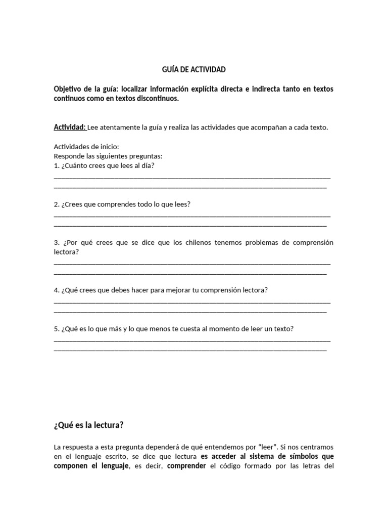Información Explícita e Implicita | PDF | Comprensión lectora