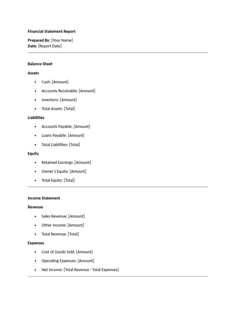 Comprehensive Financial Statement Report | PDF