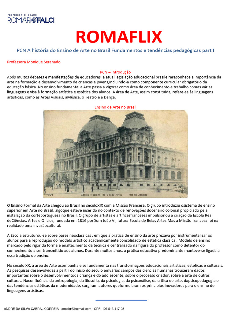 Ensino de Arte no Brasil: História e Evolução | PDF | Pedagogia ...