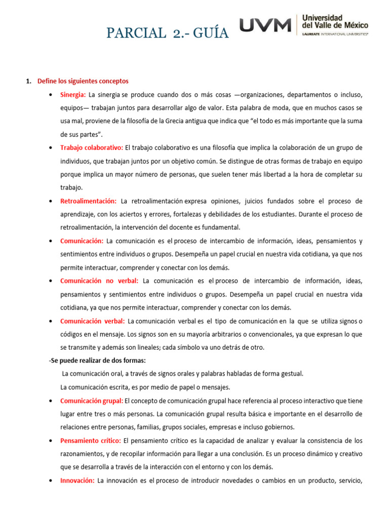 Guía Parcial 2 | PDF | Comunicación | Creatividad