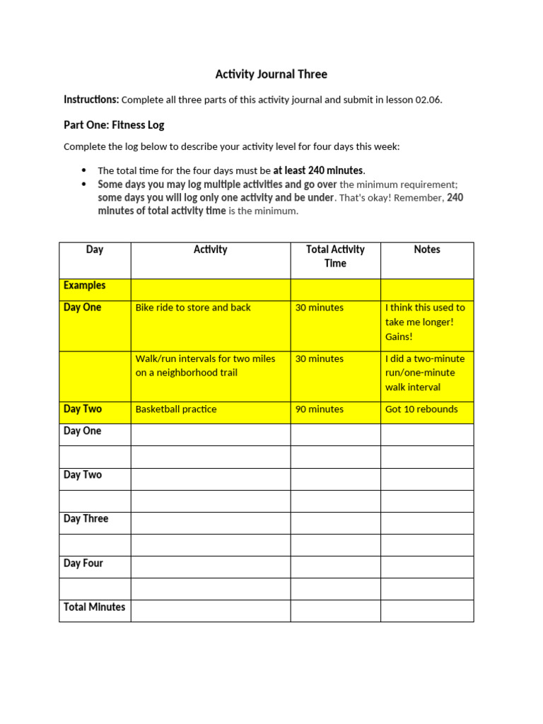 Activity Journal 03 | PDF | Determinants Of Health