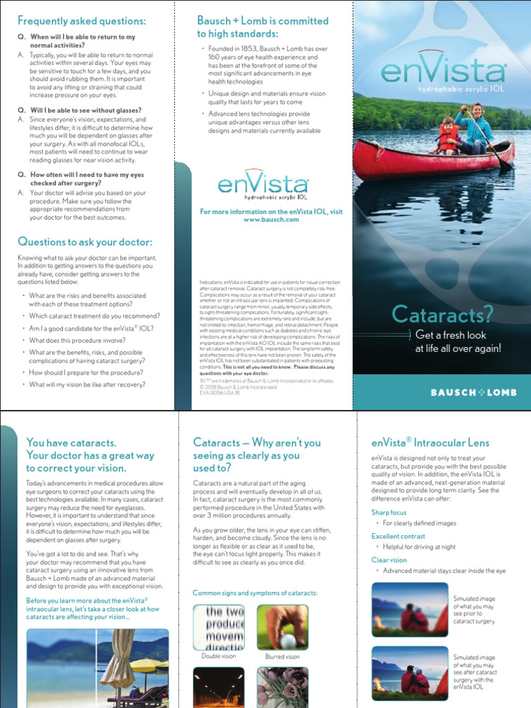 EnVista Patient Brochure | PDF | Cataract | Ophthalmology