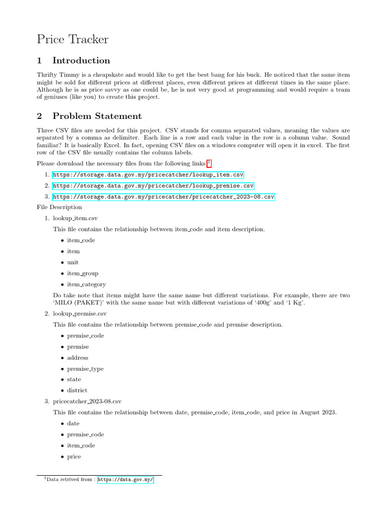 Price Comparison Program Guide | PDF | Comma Separated Values | Databases