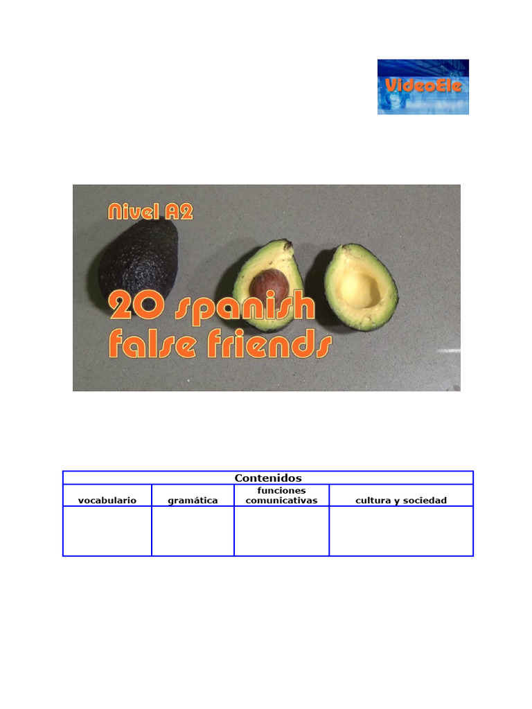 Falsos Amigos en Español e Inglés | PDF