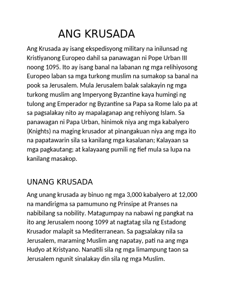 ANG KRUSADA | PDF