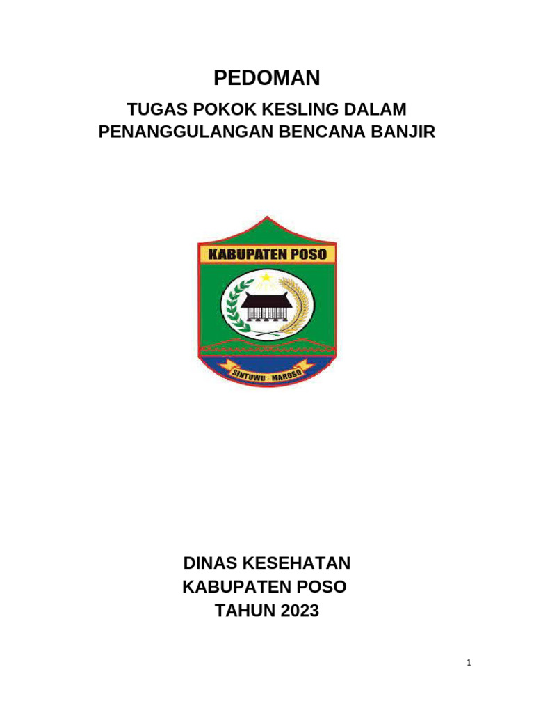Kab - Poso - Panduan Kesling Dalam Bencana Tahun 2023 | PDF