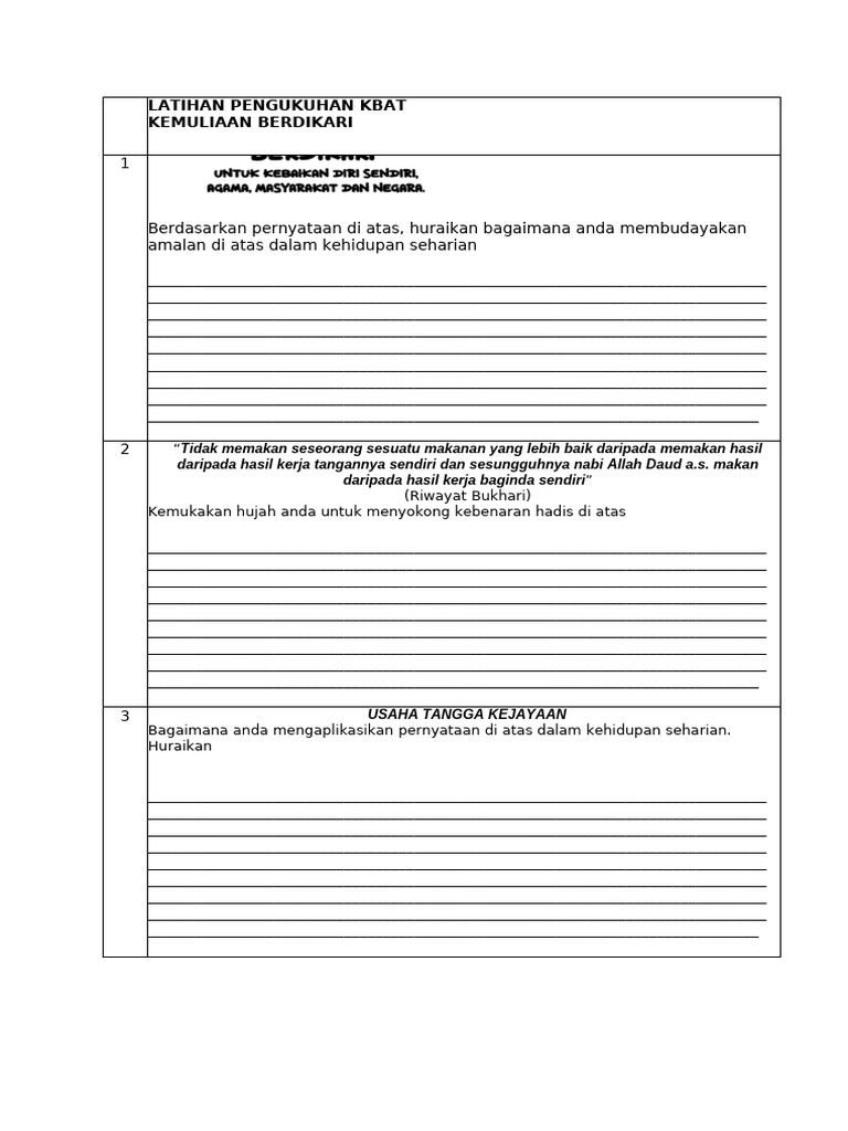 LATIHAN PENGUKUHAN KBAT | PDF