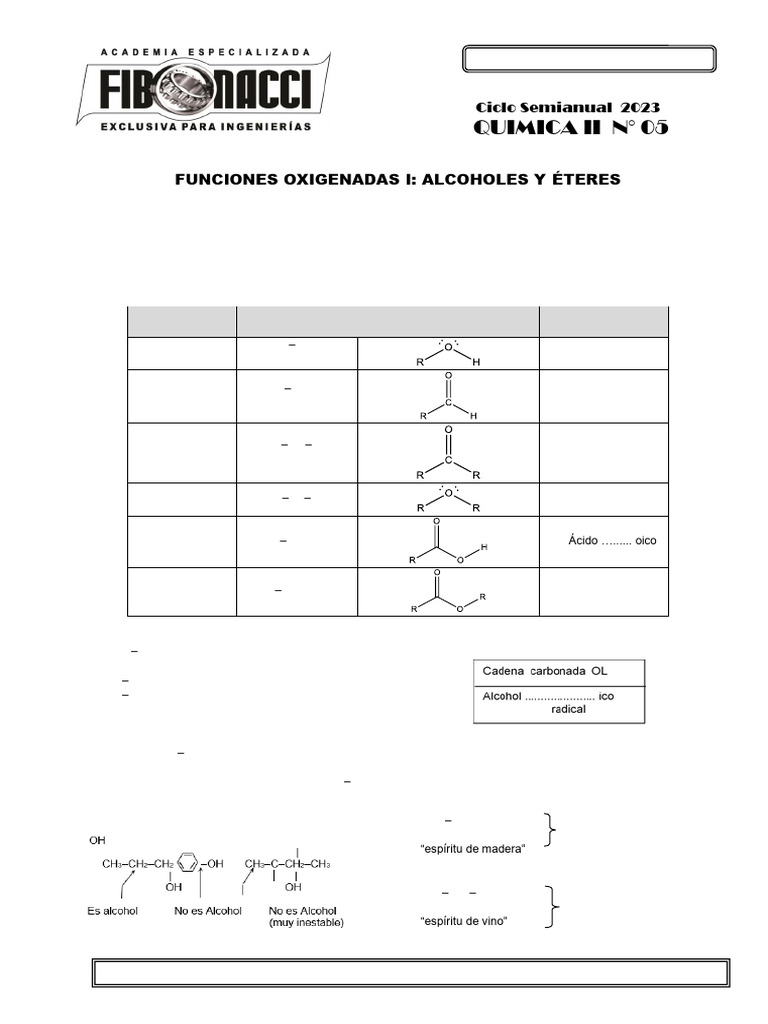 05 Quimica Ii - Funciones Oxigenadas I - Alcoholes y Éteres 137 - 144 | PDF | Éter | Etanol