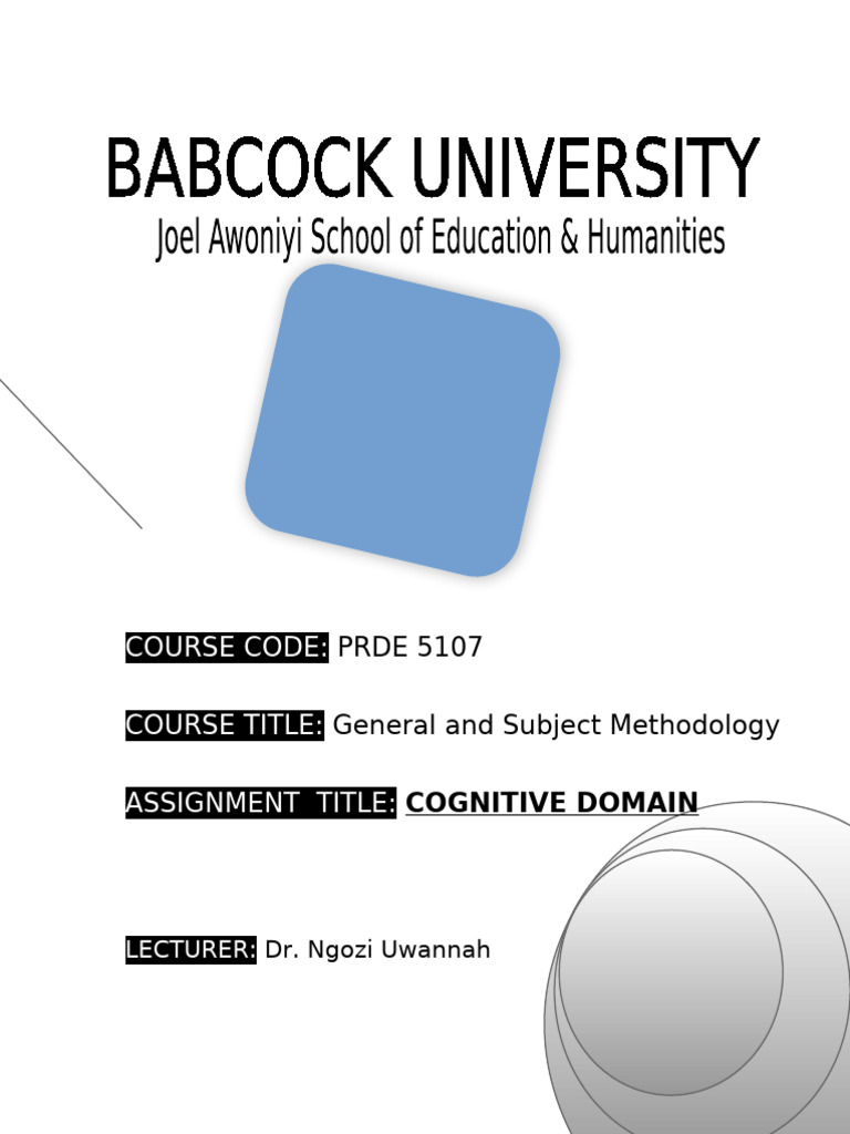 Cognitivedomain Assignment | PDF | Reading Comprehension | Learning