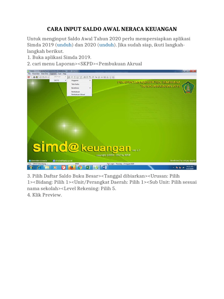 Cara Input Saldo Awal Neraca Keuangan | PDF