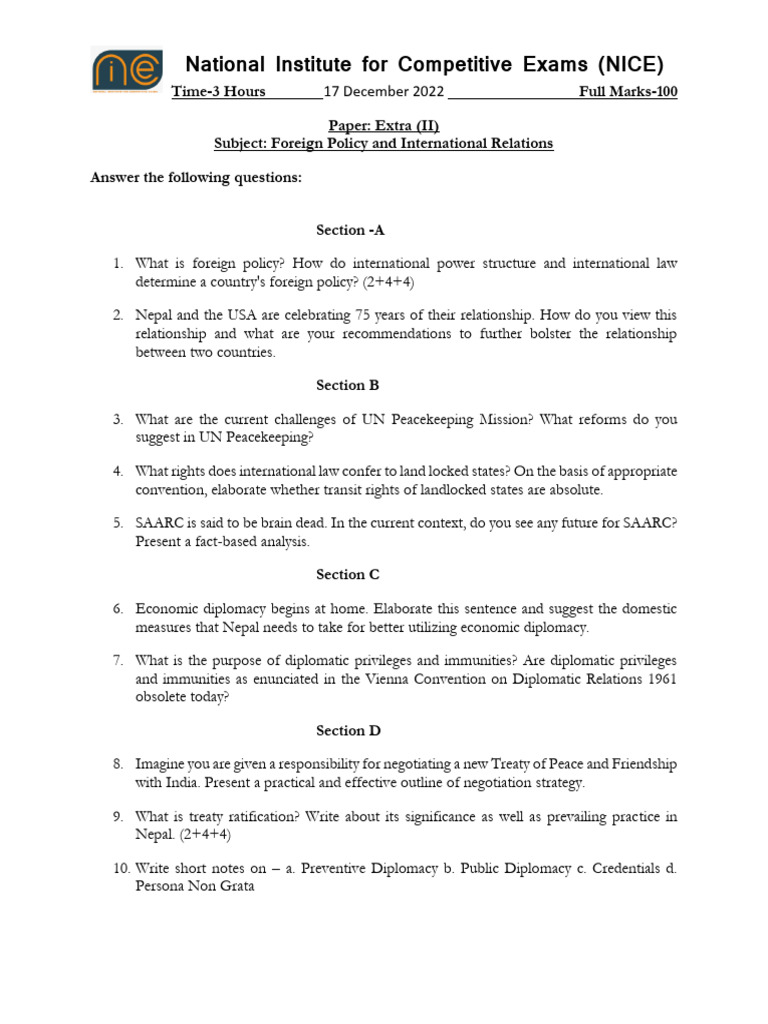 Question Set Dec 17 MOFA | PDF