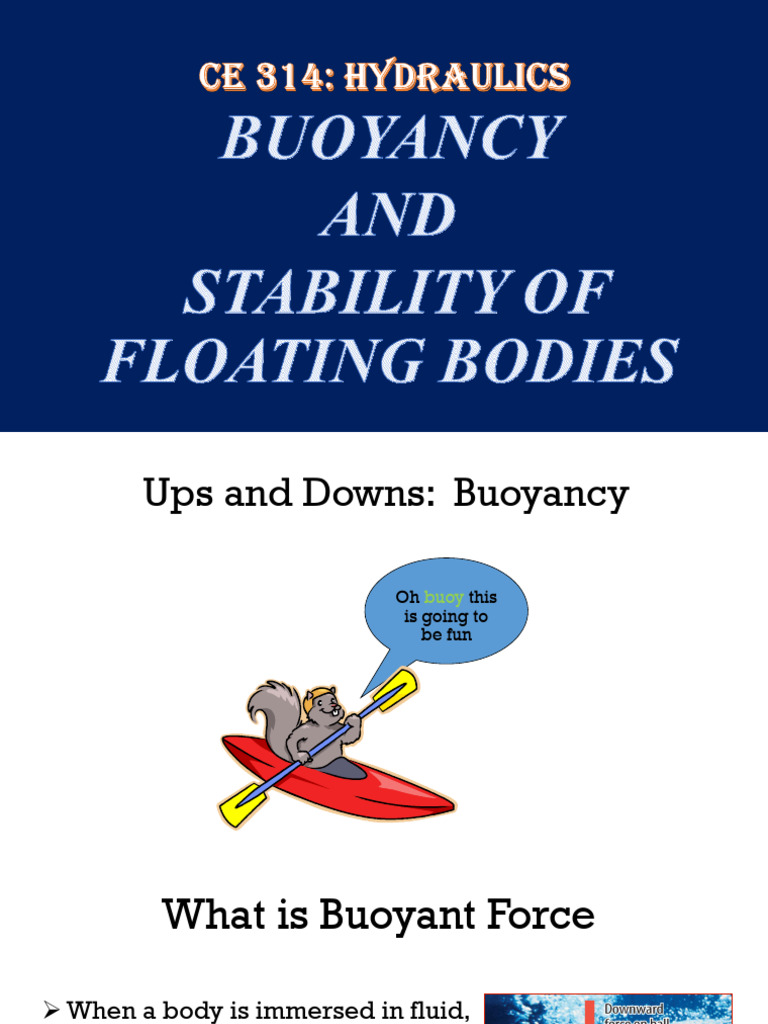 Buoyancy and Stability of Floating Bodies | PDF | Buoyancy | Mechanics