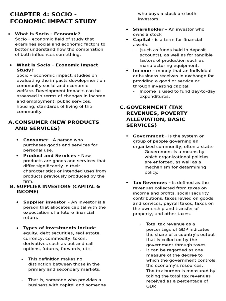 Chapter 4 - Socio Economic Impact Study | PDF | Taxes | Standard Of Living
