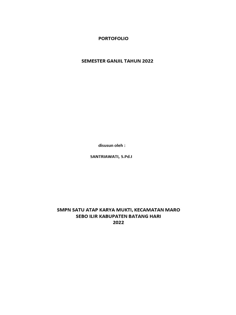 Portofolio Refleksi Modul Pai Kelas Vii 2022 | PDF