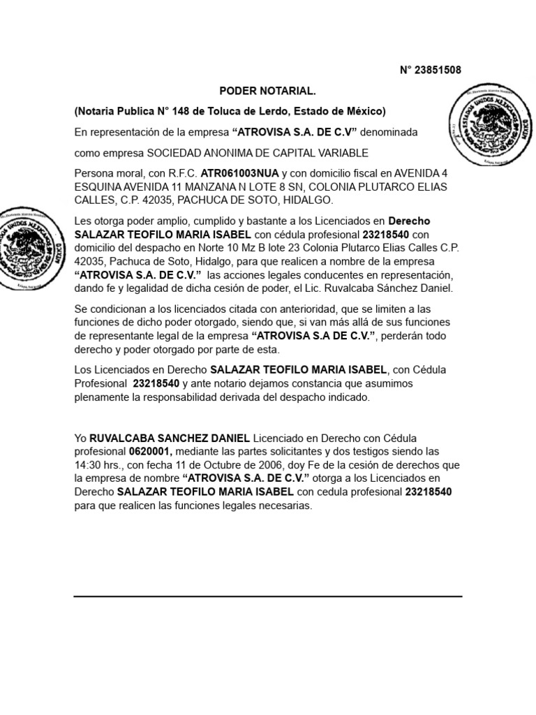 Poder Notarial | PDF