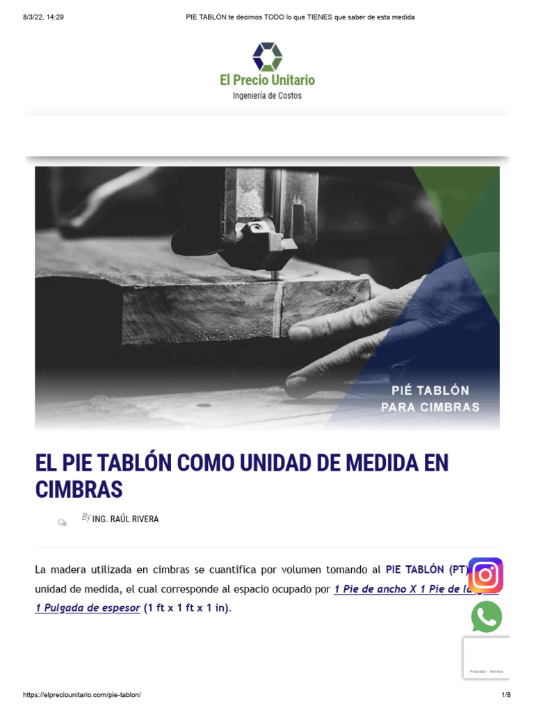 PIE TABLÓN Te Decimos TODO Lo Que TIENES Que Saber de Esta Medida | PDF
