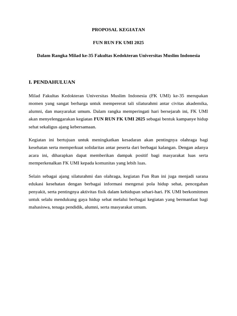 Proposal Kegiatan Fun Run | PDF