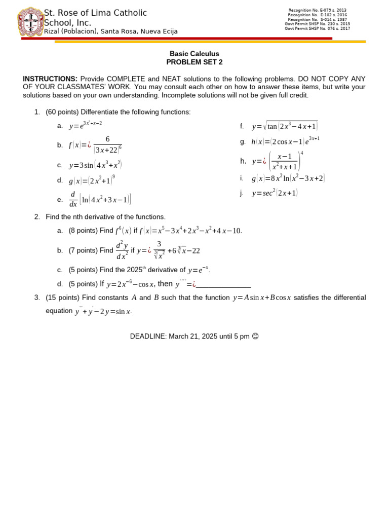 BC PS 2 S.Y 2024-2025 | PDF | Functions And Mappings | Mathematical Physics