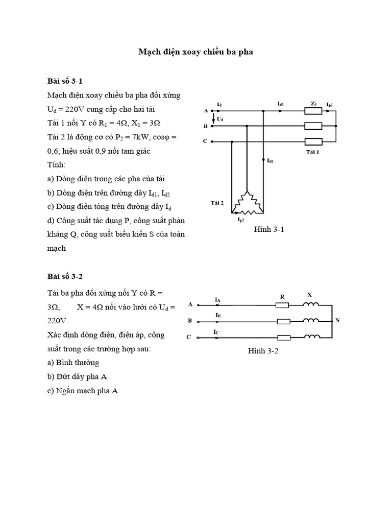 BT - C4 - Mạch Điện Ba Pha | PDF