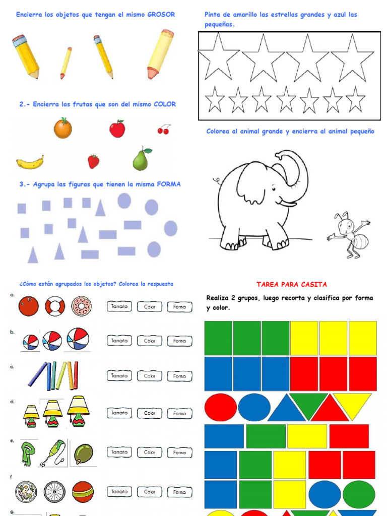 Ficha Clasificamos Color y Forma | PDF