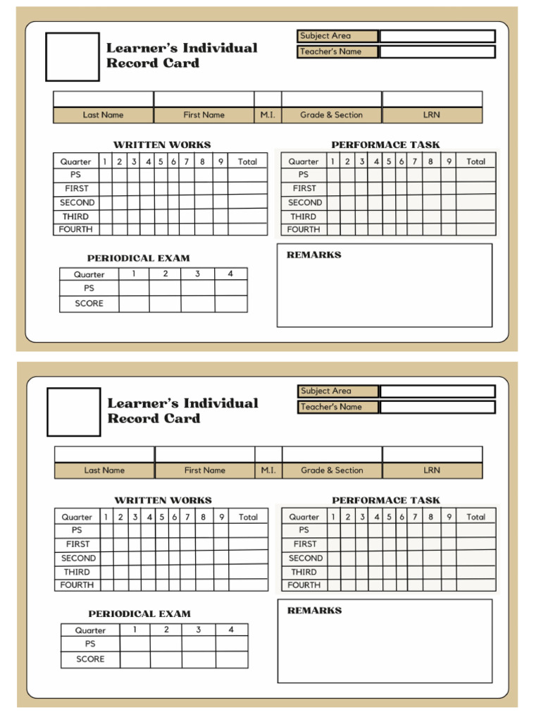 Learners Card | PDF