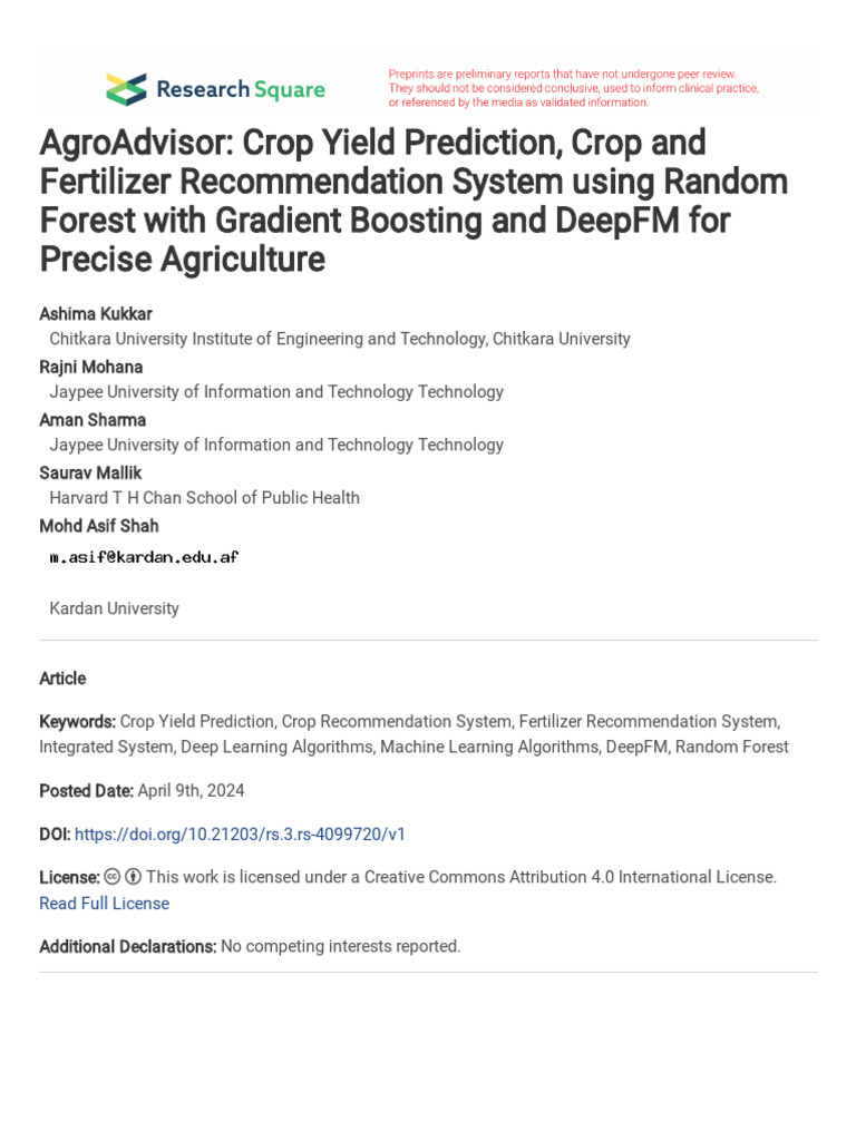 AgroAdvisor_Crop_Yield_Prediction_Crop_and_Fertili | PDF | Deep ...