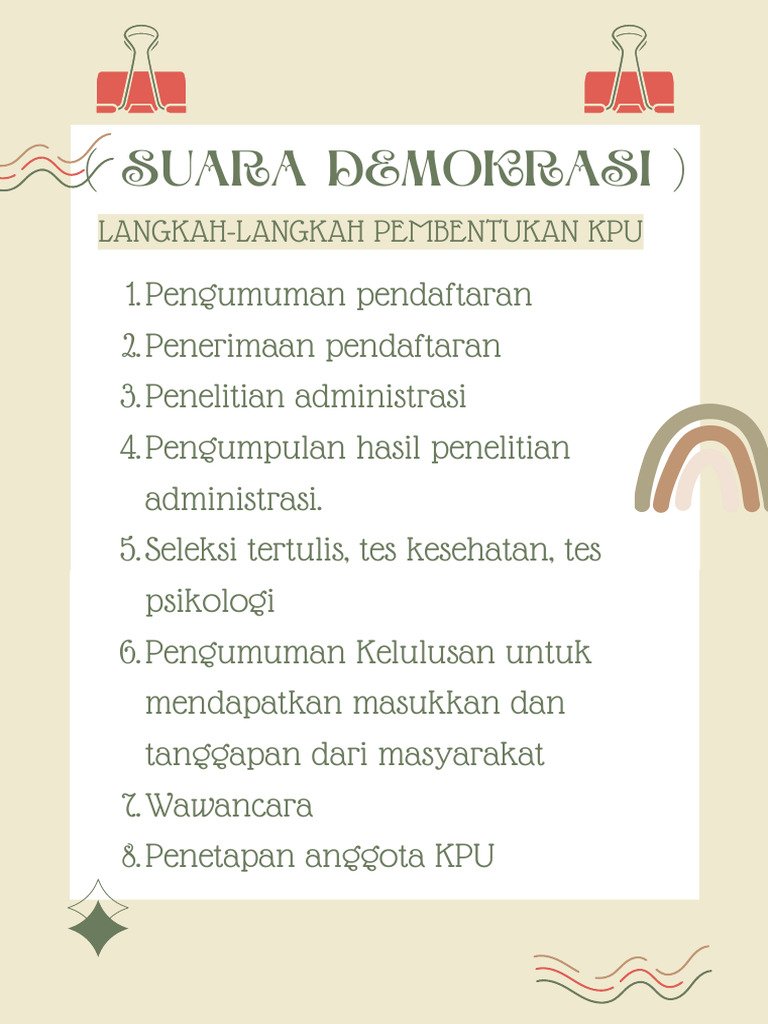 LANGKAH-LANGKAH PEMBENTUKAN KPU (1) | PDF