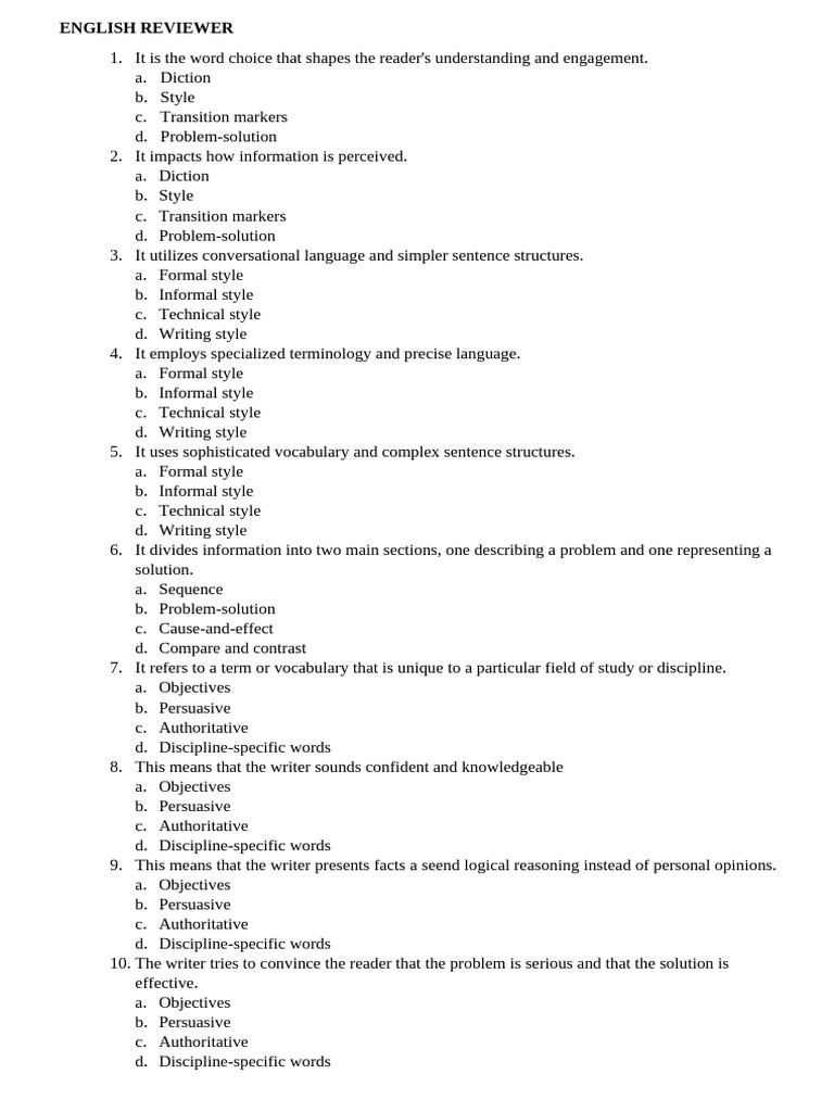 ENGLISH-REVIEWER | PDF | Information | Persuasion
