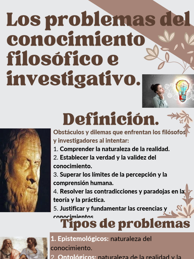 Los Problemas Del Conocimiento Filosófico e Investigativo | PDF