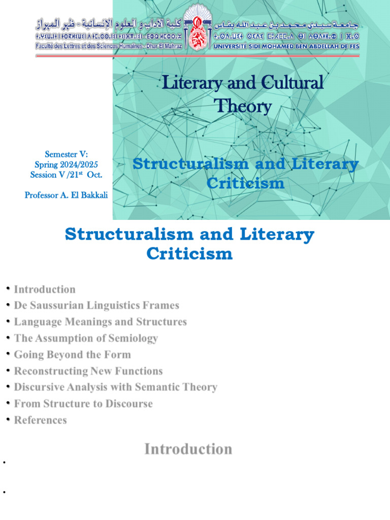V Literary & Cultural Theory-Structuralism-1 | PDF | Semiotics | Semantics
