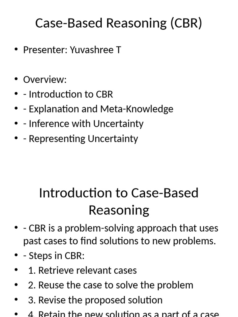 Case Based Reasoning Presentation | PDF