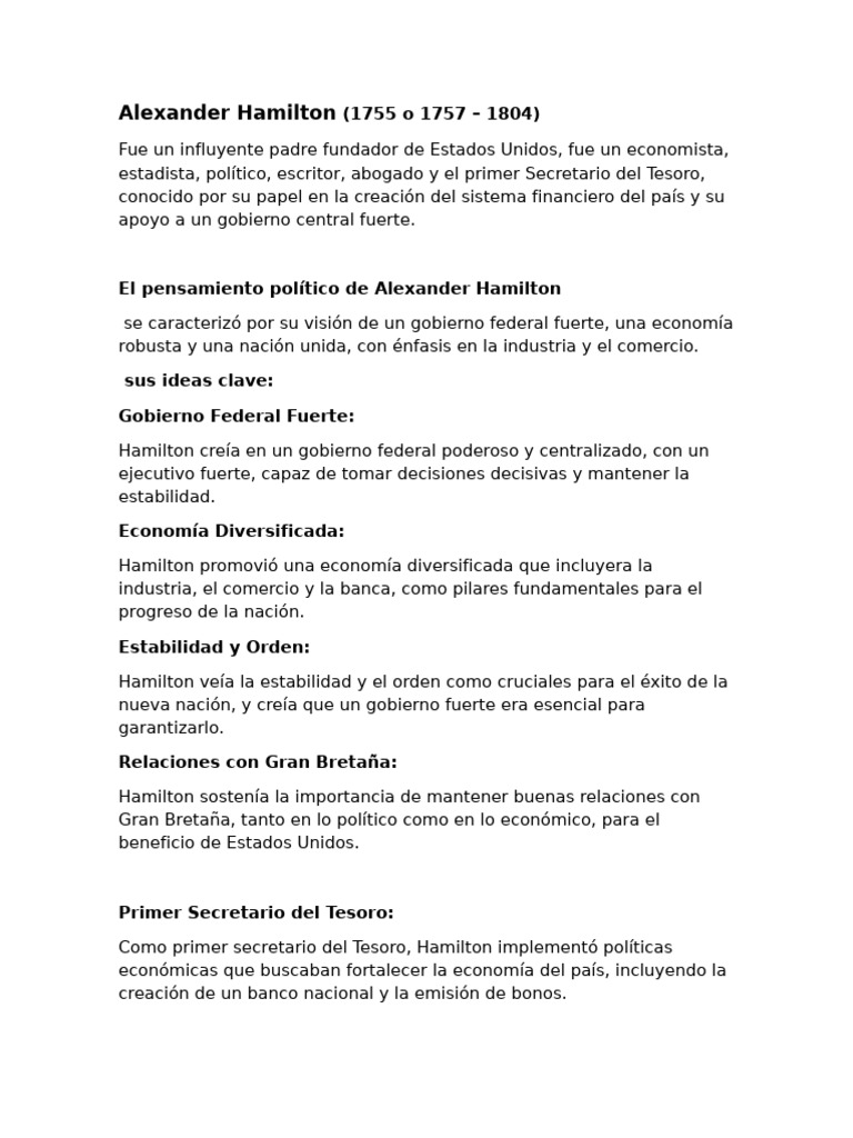 Alexander Hamilton | PDF