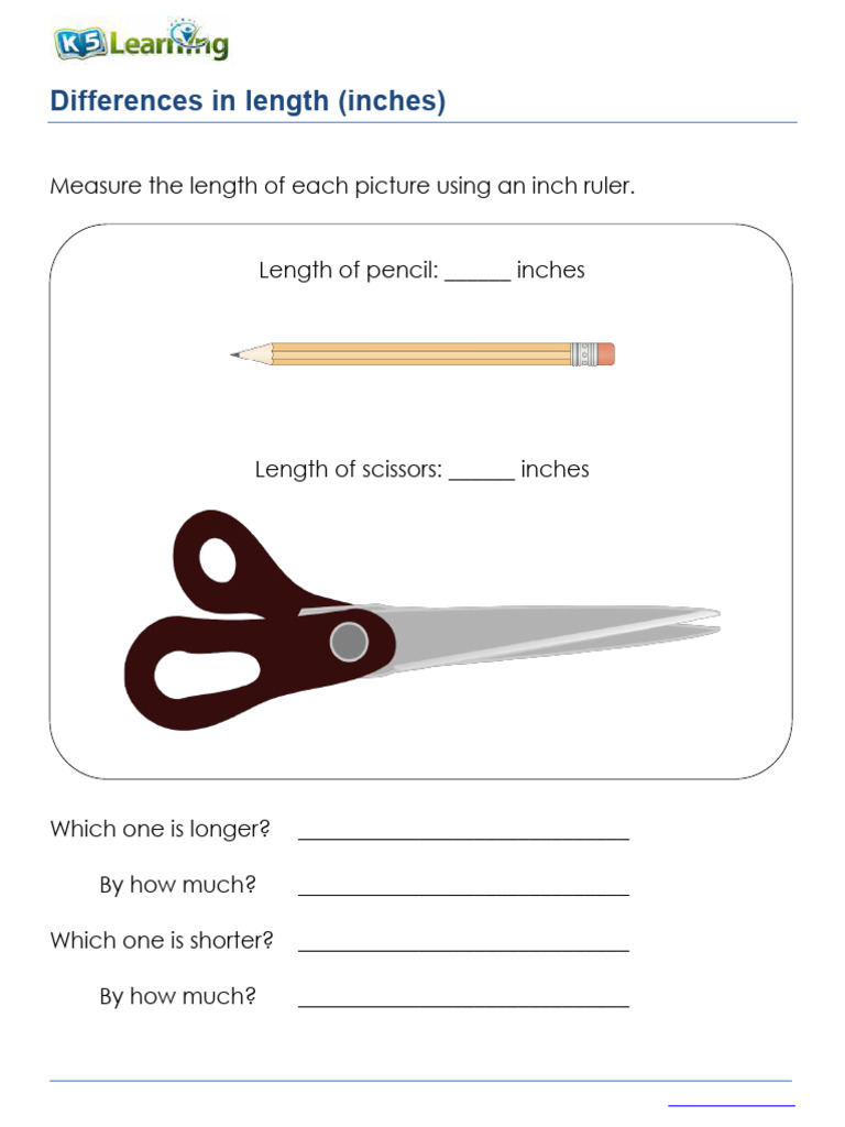 Grade 2 Measurement Length Differences Inches B | PDF