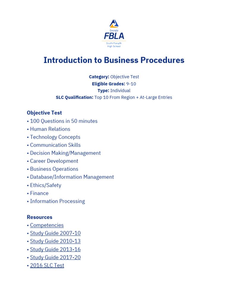 Introduction To Business Procedures | PDF