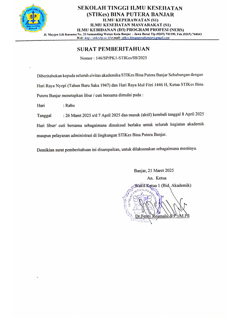 Surat Pemberitahuan | PDF