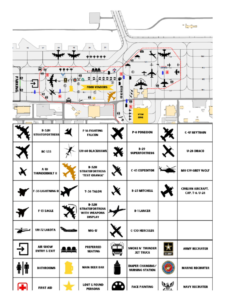 Map of Static Aircraft Displays at The Defenders of Liberty Air Show | PDF