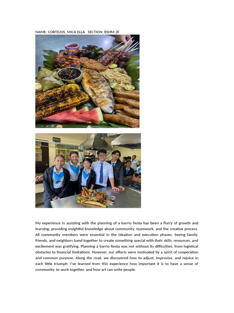 Barrio Fiesta Planning Experience | PDF