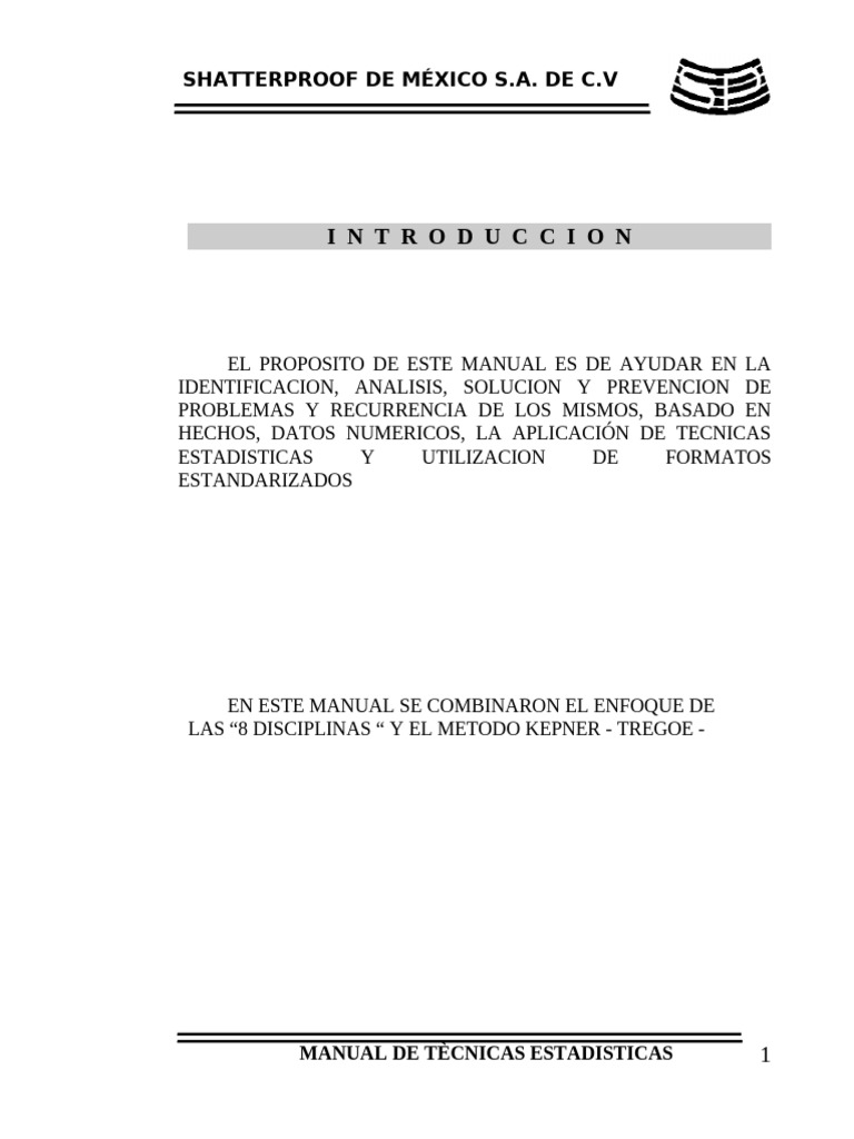 Manual 8Ds | PDF | Estadísticas | Información